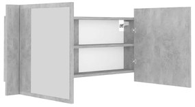 Petromila LED koupelnová skříňka se zrcadlem betonově šedá 100x12x45 cm