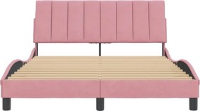 Rám postele bez matrace Hanko růžový 140x200 cm samet 3207854