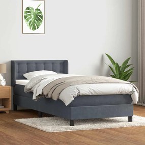 Box spring postel s matrací tmavě šedá 80x220 cm samet 3318472