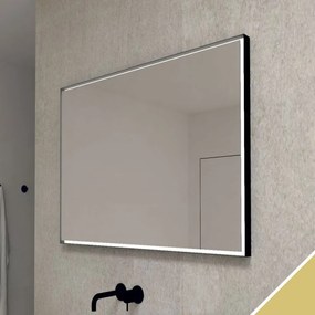Comodo Zrcadlo ve zlatém kovovém rámu s LED osvětlením po obvodu Nikoletta LED 14 GOLD Typ: bez vypínače, Rozměry (cm): 100x65 - (Nikoletta LED 14/100 GOLD)