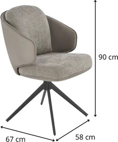 Otočné jídelní křeslo K554 popelavě šedé