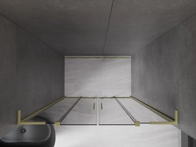 Mexen Velar L Duo, posuvné sprchové dveře do otvoru 160 cm, 8mm šedé sklo, zlatá matná, 871-160-003-42-55