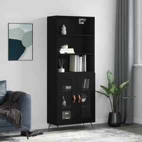 Skříň highboard černá 69,5 x 34 x 180 cm kompozitní dřevo