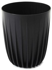 PLASTOVÝ KVĚTINÁČ STRIPPED ECO 30X25 CM ČERNÁ