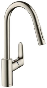 Hansgrohe Focus M41, kuchyňská páková baterie 240 s výsuvnou sprškou, 2jet, vzhled nerezu, HAN-31815800