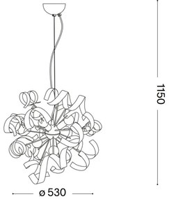 Ideal Lux - Lustr na lanku VORTEX 6xE14/40W/230V pr. 53 cm zlatá/patina