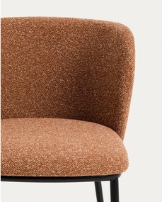 Čalouněná barová židle v terakotové barvě (výška sedáku 65 cm) Ciselia – Kave Home