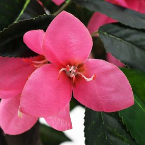 vidaXL Umělá rostlina rododendron s květináčem 155 cm zelená a [245951] Barva: Růžová