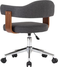 Otočná kancelářská židle Fords - ohýbané dřevo a textil | šedé