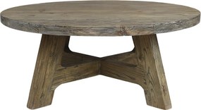 Přírodní kulatý konferenční stůl z recyklovaného dřeva Marseille - Ø 90*38 cm