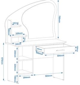 Toaletní stolek DRESS-03