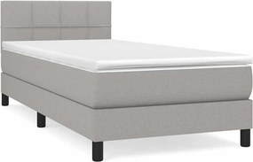Box spring postel s matrací světle šedá 80 x 200 cm textil 3140009