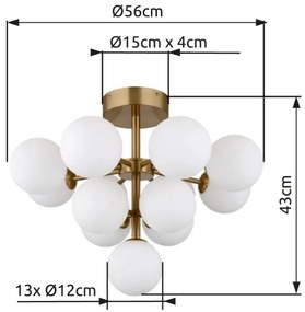 Globo 56143-13GD - Přisazený lustr GRAPPY 13xG9/5W/230V pr. 56 cm zlatá