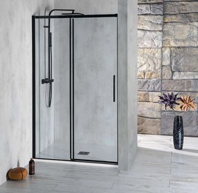 Polysan Altis Line - Sprchové dveře dvoudílné Black, 157-161 cm, matná černá/čiré sklo AL4312B
