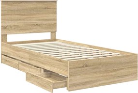 Rám postele s čelo Sonoma dub 100 x 200 cm Inženýrské dřevo 3411147