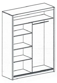 Casarredo Šatní skříň SANDINO 180 černá