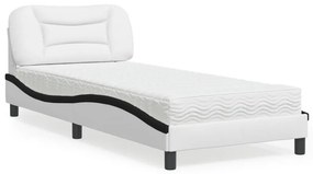 Postel s matrací Hvar bílá a černá 80 x 200 cm umělá kůže 3208688
