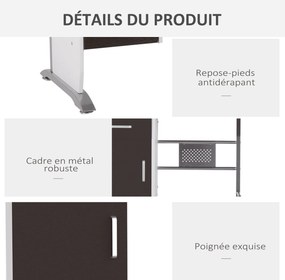 HOMCOM Moderní počítačový stůl 100Š x 52H x 75V cm Černý ořech a bílá