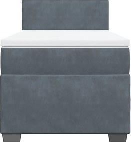 Box spring postel s matrací tmavě šedá 90x190 cm samet 3288481
