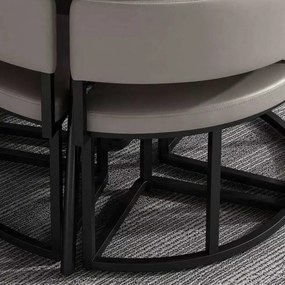 LuxuryForm DESIGN Jídelní set MONTE 4+1 - šedý / černý