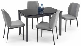 Rozkládací jídelní stůl 110-170 cm Jacklyn (černá + tmavě šedá) (pro 4 6 osob). 1049412