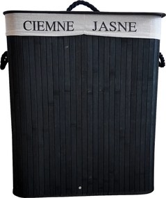 TRENDIE Bambusový koš na prádlo 100l černý + DÁREK