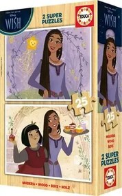 EDUCA Dřevěné puzzle Přání / 2x25 dílků / od 3 let