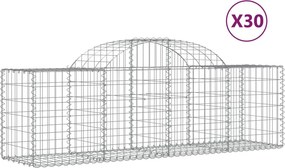 Klenuté gabionové koše 30 ks 200x50x60/80 cm pozinkované železo 3146295