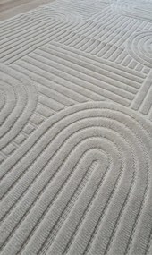 HU Moderní béžový koberec TWIST BEIGE 31368A Rozměr: 60x100 cm