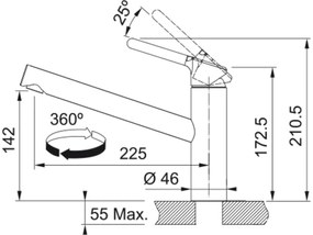 Dřezová baterie Franke FC 3054.085 Orbit Pískový melír