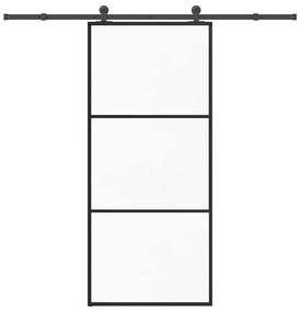 Posuvné dveře s kováním 90x205 cm ESG sklo a hliník 3332807