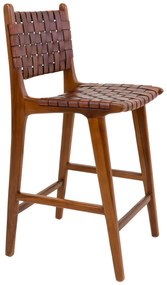 Nordic Experience Barová židle Borg hnědá/teakové dřevo