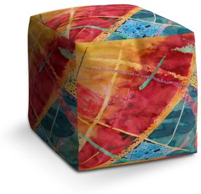 Sablio Taburet Cube Barevné čáry: 40x40x40 cm