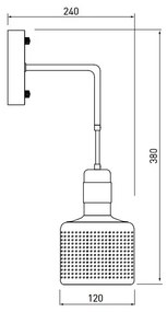 Nástěnná lampa BELLIS zlatý s černými prvky