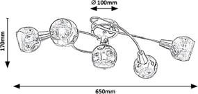 Rabalux Chromové stropní svítidlo Tamara pro žárovku 5x E14 5349
