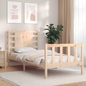 vidaXL Rám postele s čelem 90 x 200 cm masivní dřevo