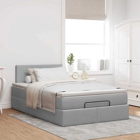 Osmanský postel s matrací světle šedá 120x200 cm textil 3312215