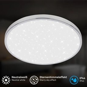 LED stropní svítidlo BRILONER Tak průměr 33cm 22W IP44 hvězdné nebe chrom 3934018