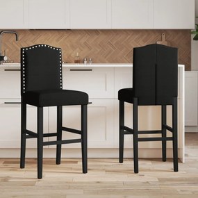 vidaXL Barové židle 2 ks masivní kaučukové dřevo a textil [4006210] Barva: Tmavě šedá a černá