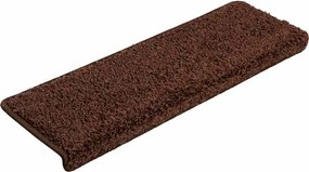 Schodové rohože 15 ks 65 x 21 x 4 cm hnědé s obdélníkovým okrajem 134578