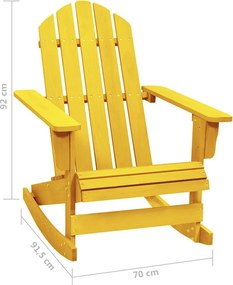 Zahradní houpací křeslo Adirondack masivní jedlové dřevo žluté 315884