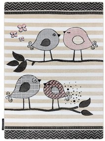 Hans Home | Dětský kusový koberec Petit Birds cream - 160x220