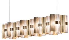 Slamp La Lollo Gold suspension linear 140, designové závěsné svítidlo, 110W LED 2700K stmívatelné, délka 142cm