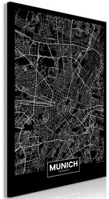 Obraz - Dark Map of Munich (1 Part) Vertical