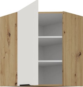 ARIA az | horní kuchyňská skříňka 60x60 GN-72 1F (45°) rohová s policemi | 60x60 cm | artisan/bílá