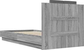 Rám postele s čelem šedý sonoma 90 x 190 cm kompozitní dřevo 3209973
