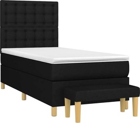 Box spring postel s matrací černá 80 x 200 cm textil 3137431