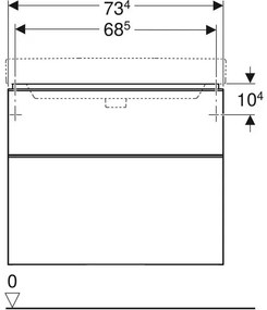 Geberit Smyle Square Koupelnová skříňka pod umyvadlo 73,4 cm, láva 500.353.JK.1