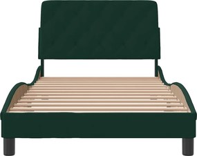 Rám postele bez matrace tmavě zelená 100 x 200 cm samet 3207908