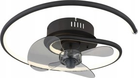 Stropní ventilátor s Led Koren 30W černý mat s dálkovým ovládáním Globo